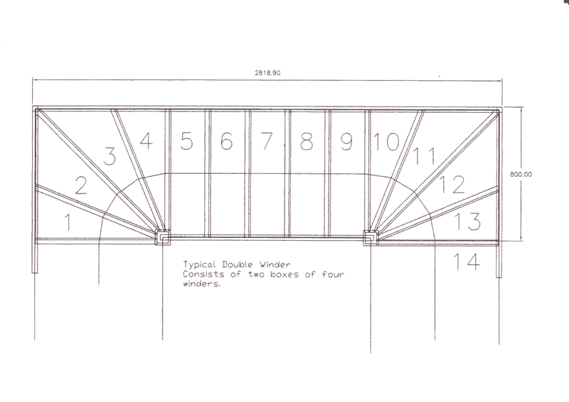 Staircases - Arial View | C.A.D. Stairs - Computer Assisted Design